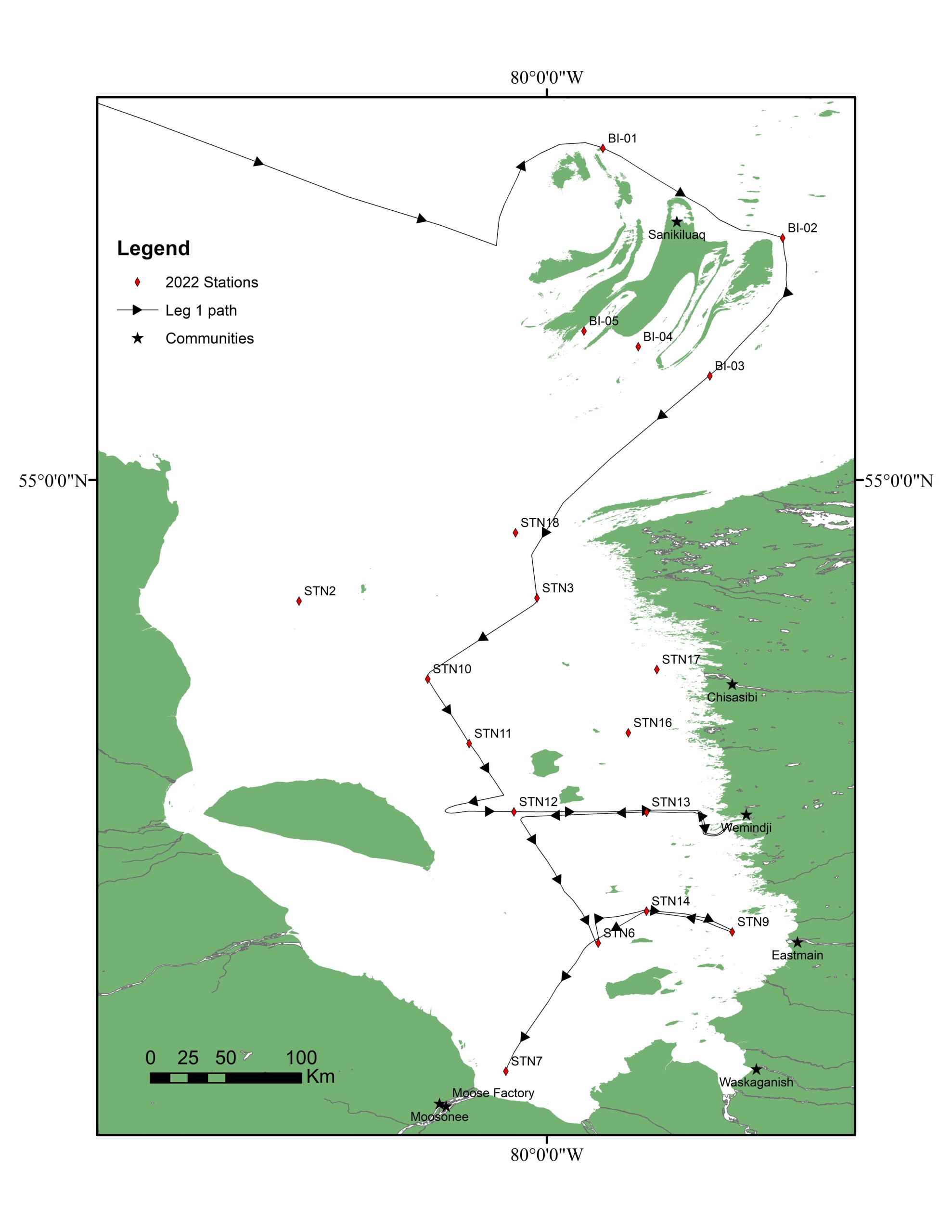 2022 expedition map – Eeyou Marine Region Wildlife Board